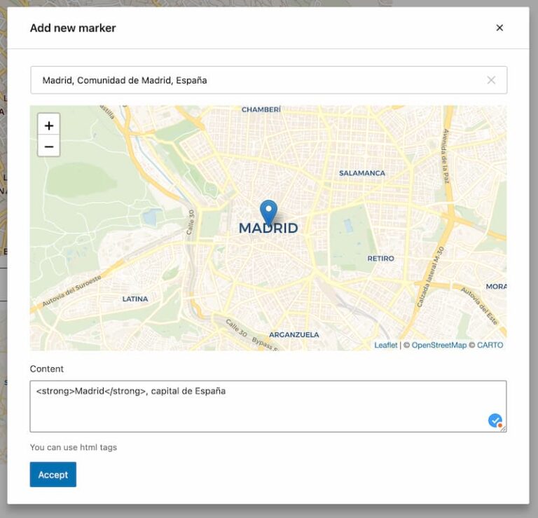 Map Block Leaflet, plugin perfecto para mapas de situación.